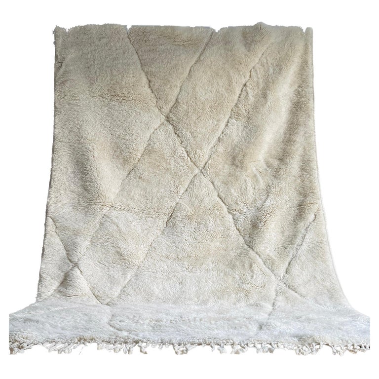 Modern Moroccan Rug Natural Wool For Sale at 1stDibs
