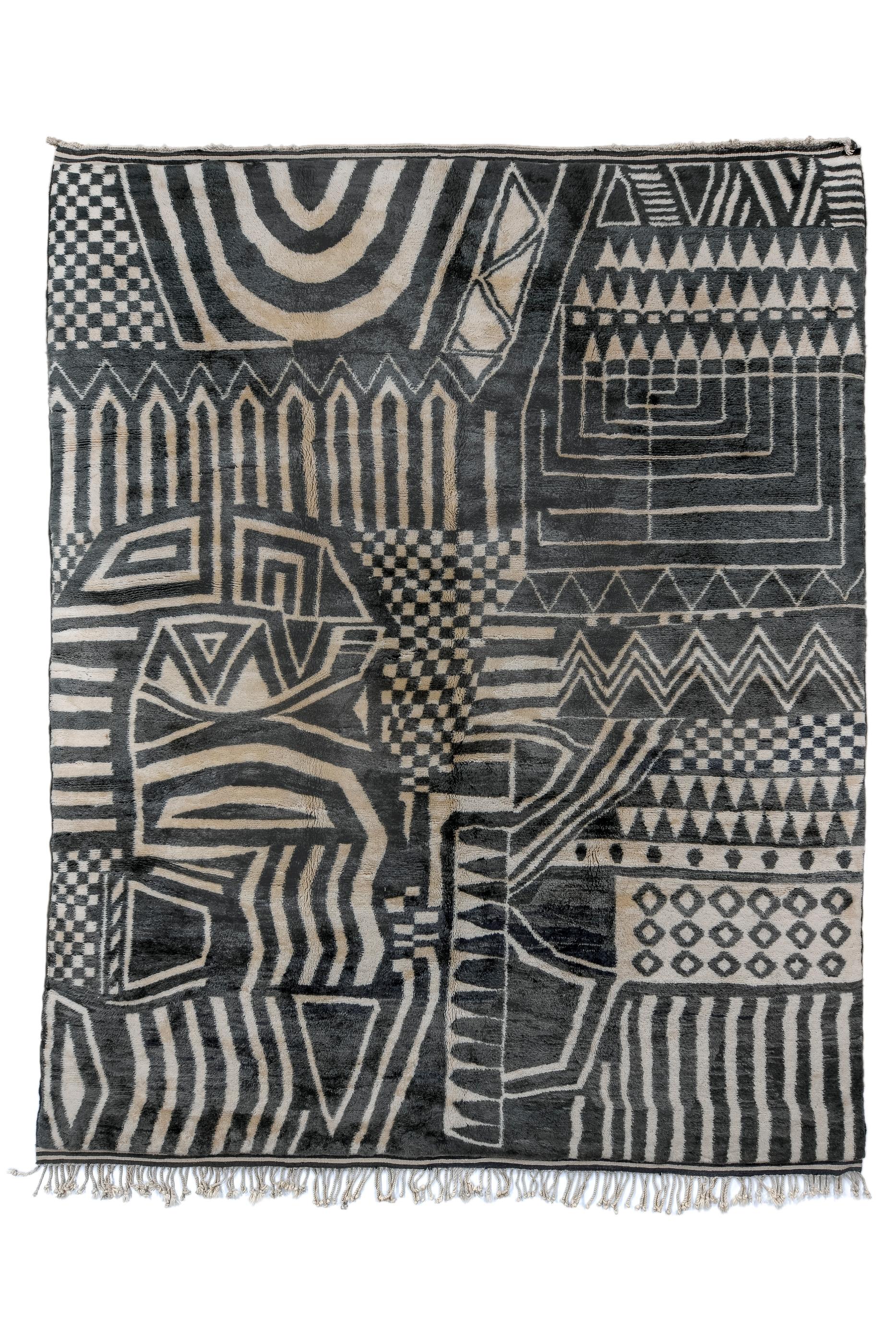 Modern Moroccan Rug with African Inspired Design For Sale at 1stDibs
