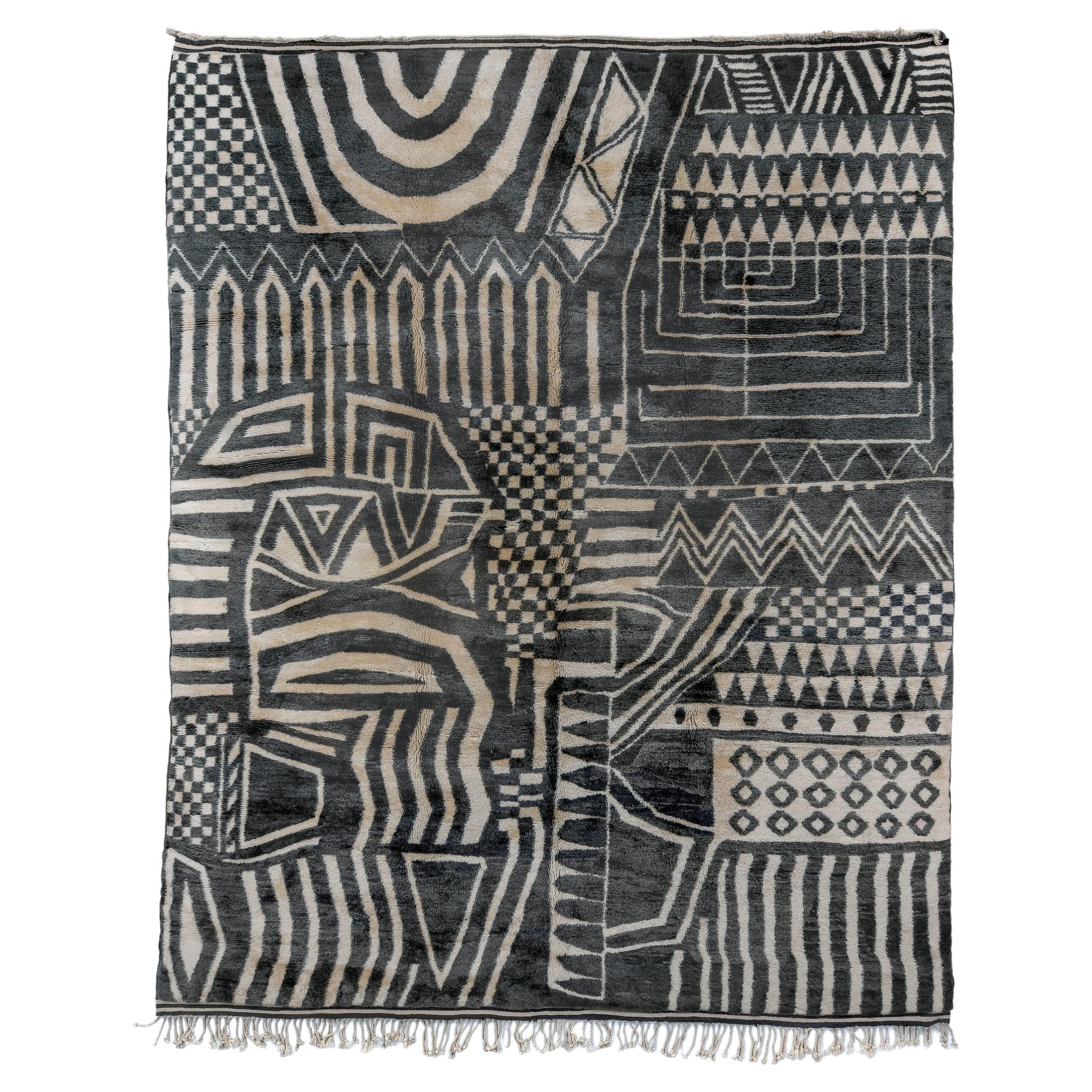 Modern Moroccan Rug with African Inspired Design For Sale at 1stDibs