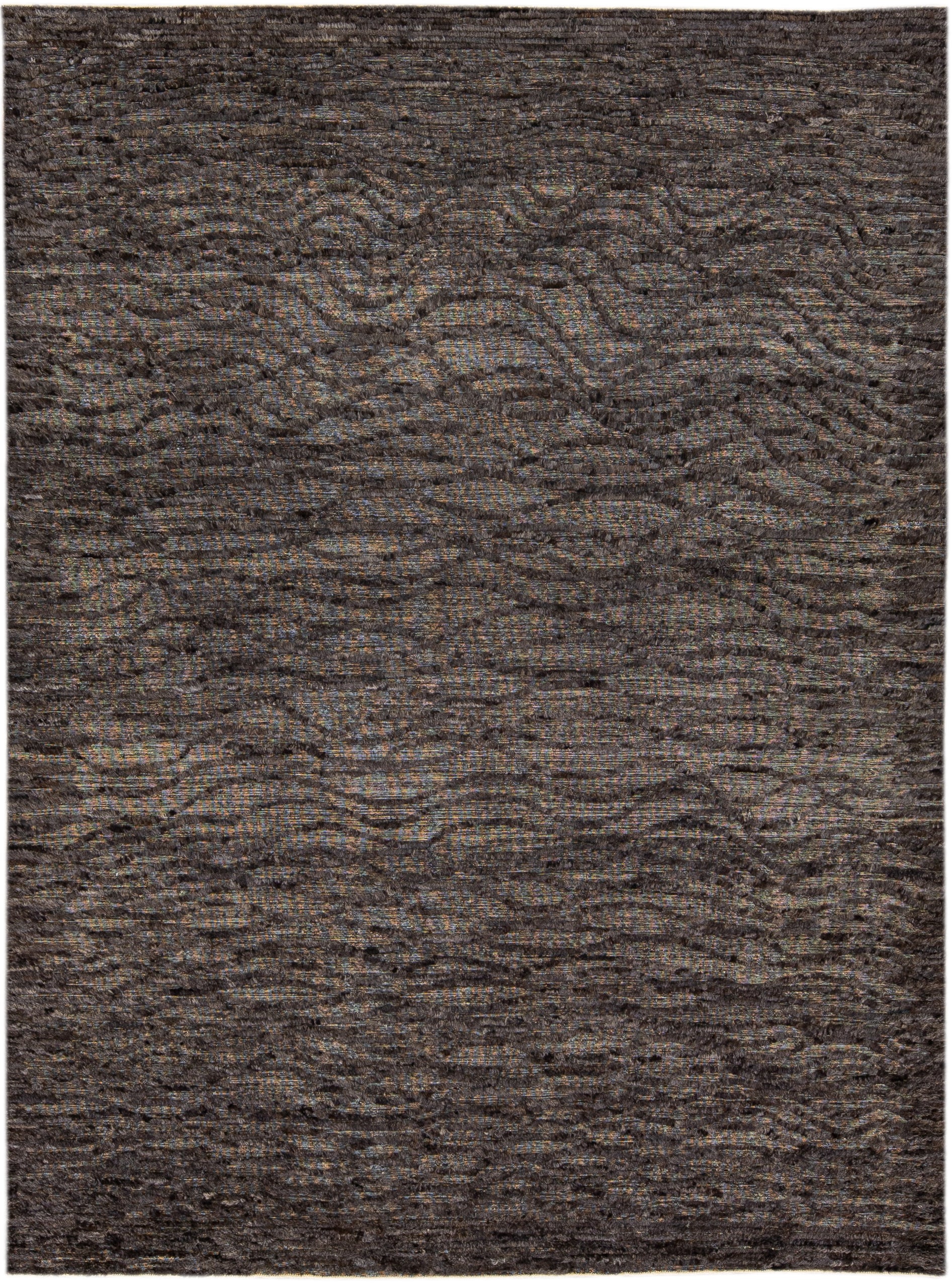 Modern Moroccan Style Handmade Black Abstract Wool Rug by Apadana For ...