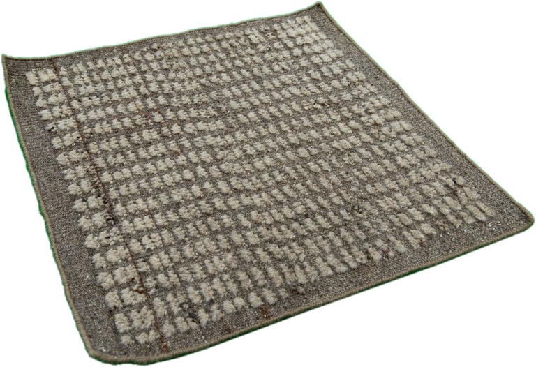Modern Moroccan Style Handmade Brown Custom Wool Rug For Sale at 1stDibs