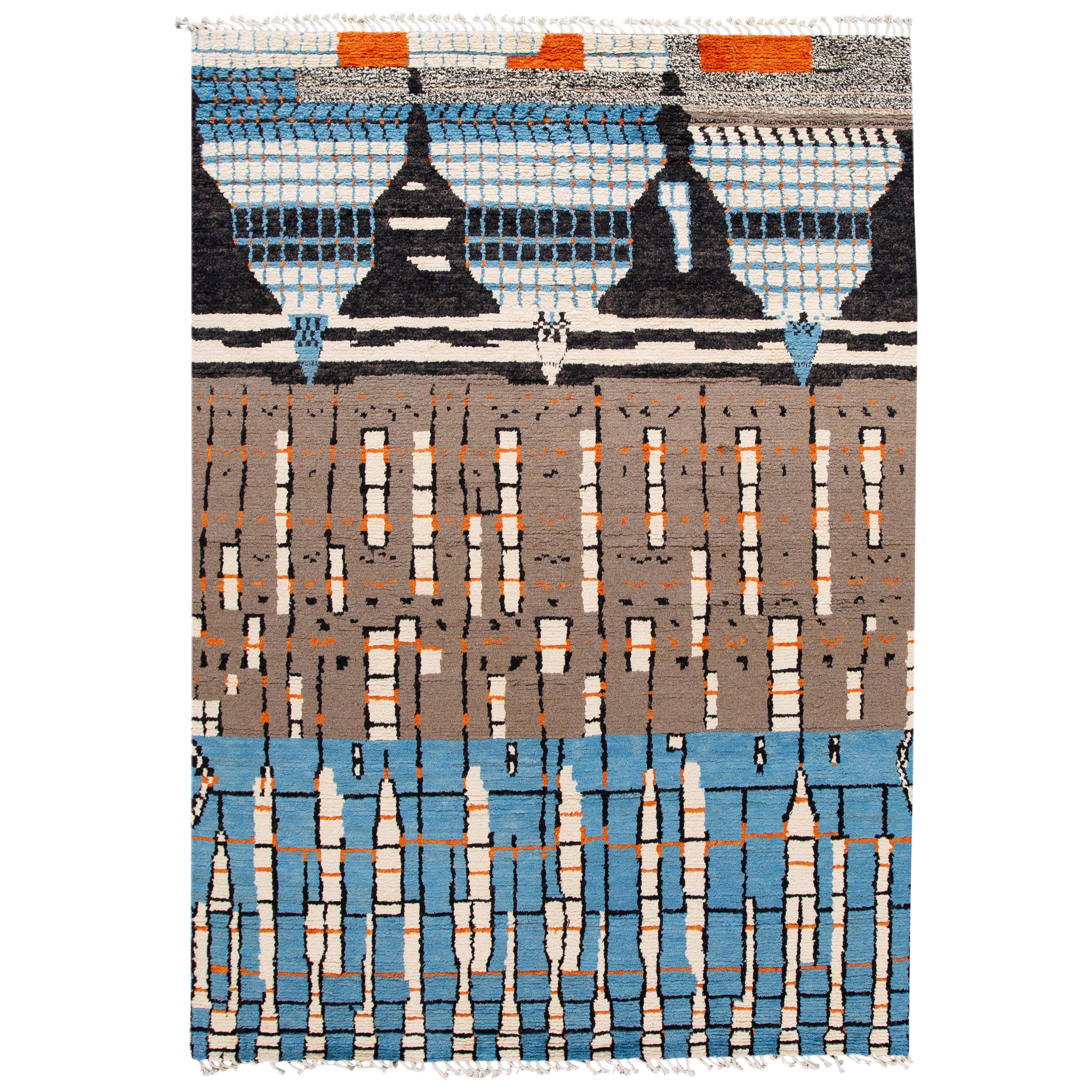 Multi-Color Stripe Rug For Sale at 1stDibs