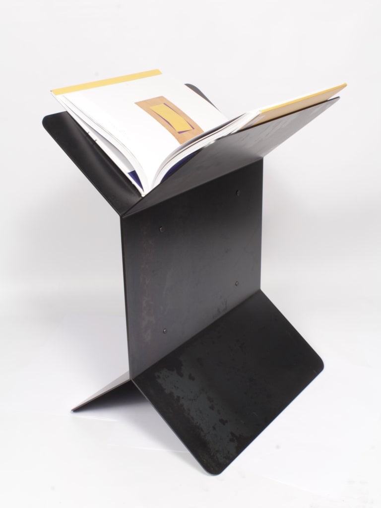 Modern Multifunctional 'X' Steel Side Table and Rack at 1stDibs