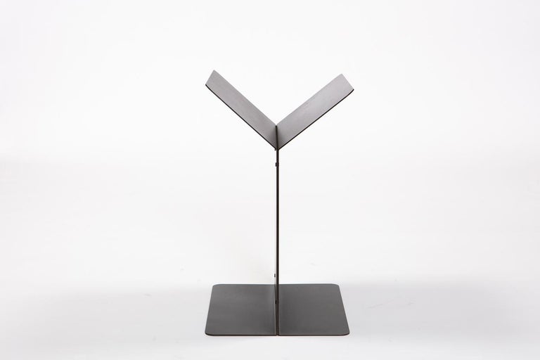 Modern Multifunctional 'Y' Steel Side Table and Rack For Sale at 1stDibs