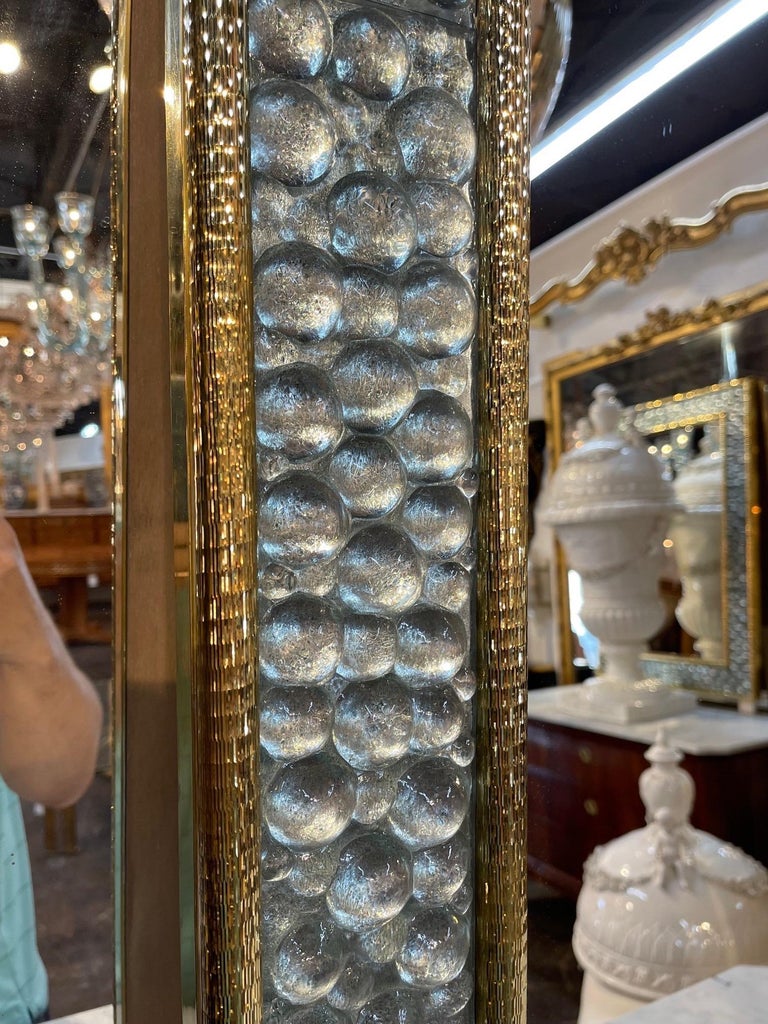 Modern Murano Glass and Brass Bubble Mirrors For Sale at 1stDibs