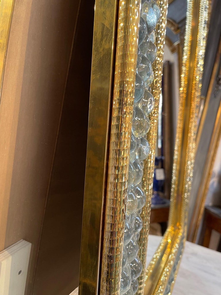 Modern Murano Glass and Brass Bubble Mirrors For Sale at 1stDibs