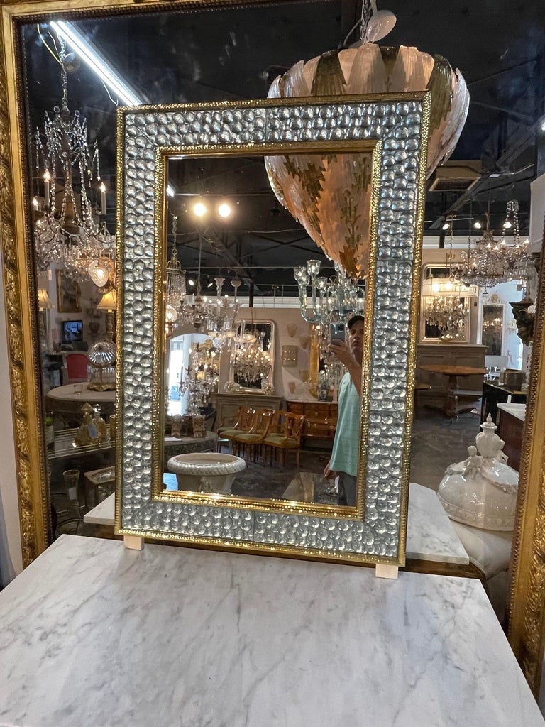 Modern Murano Glass and Brass Bubble Mirrors For Sale at 1stDibs