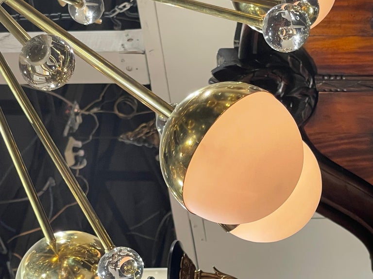 Modern Murano Glass and Brass Sputnik Chandelier For Sale at 1stDibs