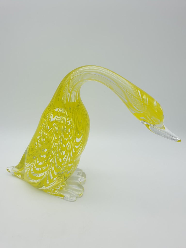 Modern Murano Glass Duck, Yellow "Fenicio", Gino Cenedese, Design E ...