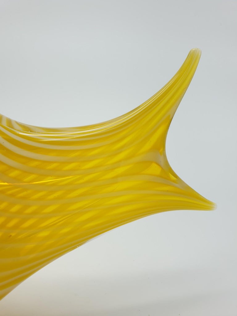 Modern Murano Glass Fish in Yellow and Gold Color with Bubbles by ...