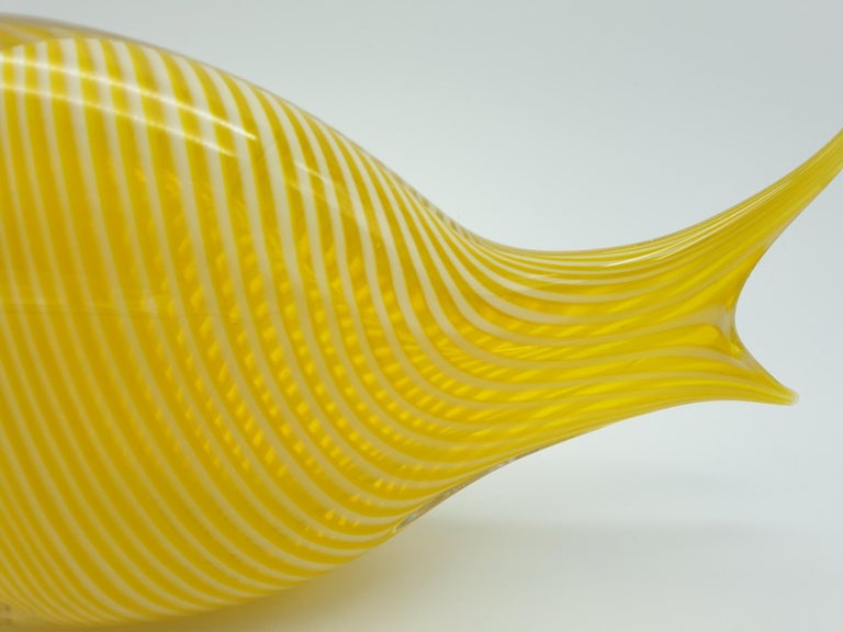 Modern Murano Glass Fish in Yellow and Gold Color with Bubbles by ...