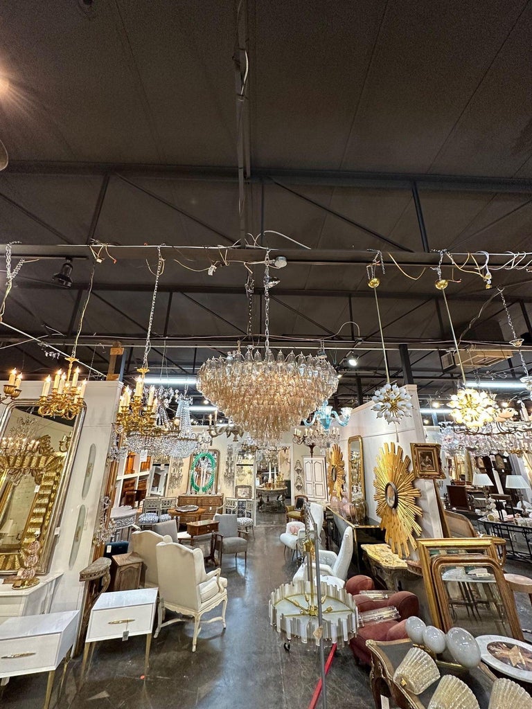 Modern Murano Glass Poliheder Chandelier in Fume Color For Sale at 1stDibs