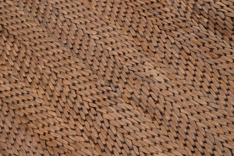 Modern Natural Texture Hand Woven Brown Jute and Cotton Area Rug For ...