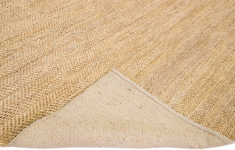 Modern Natural Texture Hand Woven Jute and Cotton Area Rug For Sale at ...