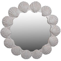 Decorative Oval Shell Wall Mirror For Sale at 1stdibs
