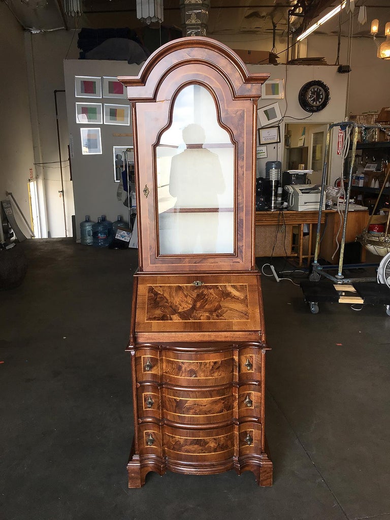 Modern Neoclassic Rococo Curio Display Case and Secretary Desk at 1stDibs