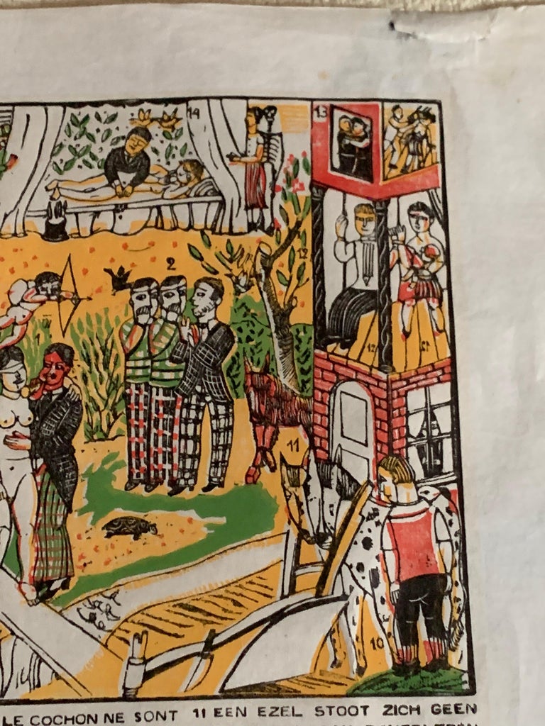 Modern Northern European Woodcut Print Flemish Proverbs ‘1934’ by ...