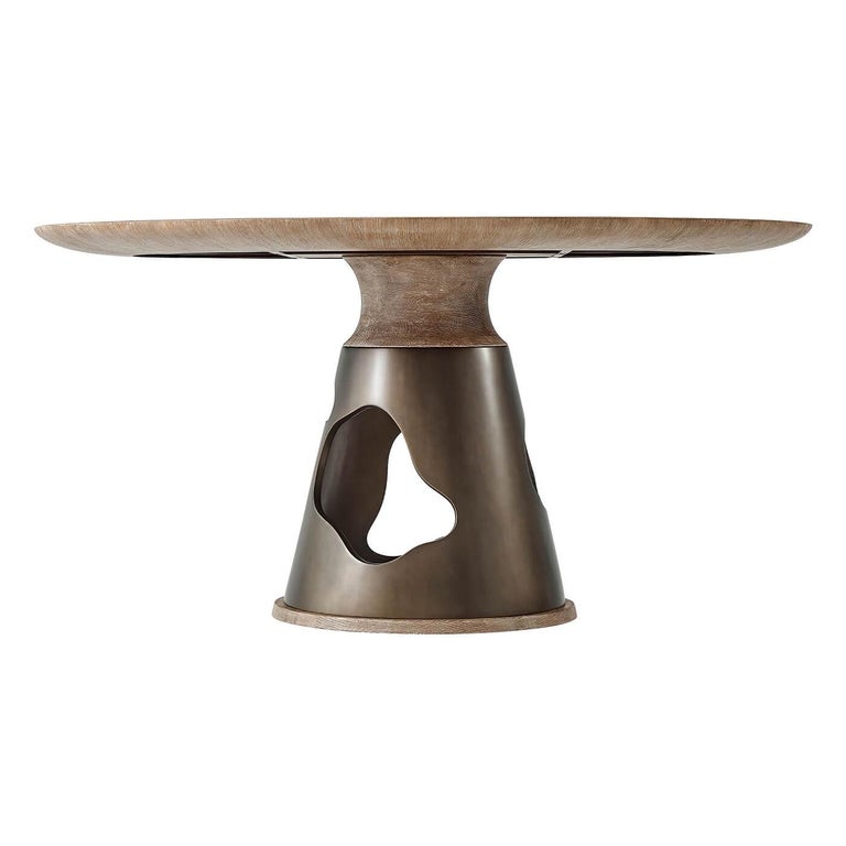 Modern Oak Round Breakfast Table For Sale at 1stDibs