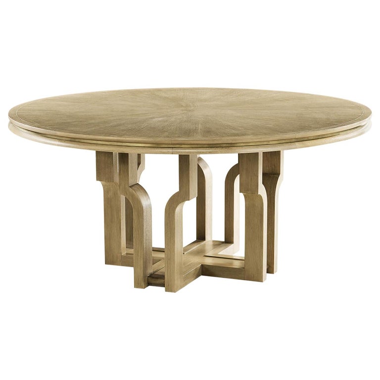 Modern Oak Round Dining Table at 1stDibs