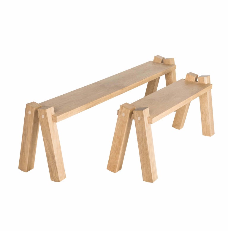 Modern Oak Wood Side Table by Alto Duo '3 Sizes' For Sale at 1stDibs