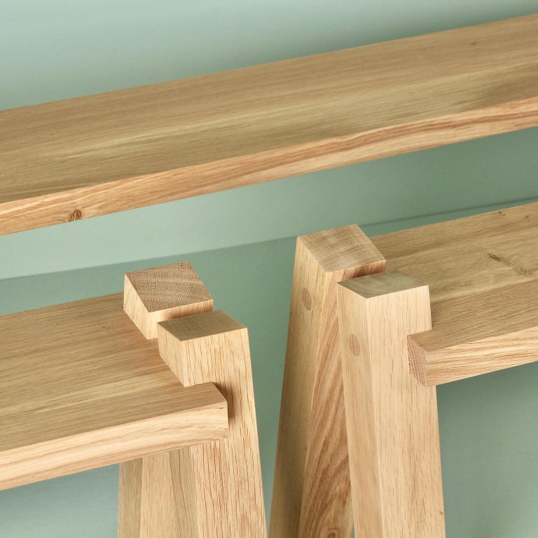 Modern Oak Wood Side Table by Alto Duo '3 Sizes' For Sale at 1stDibs