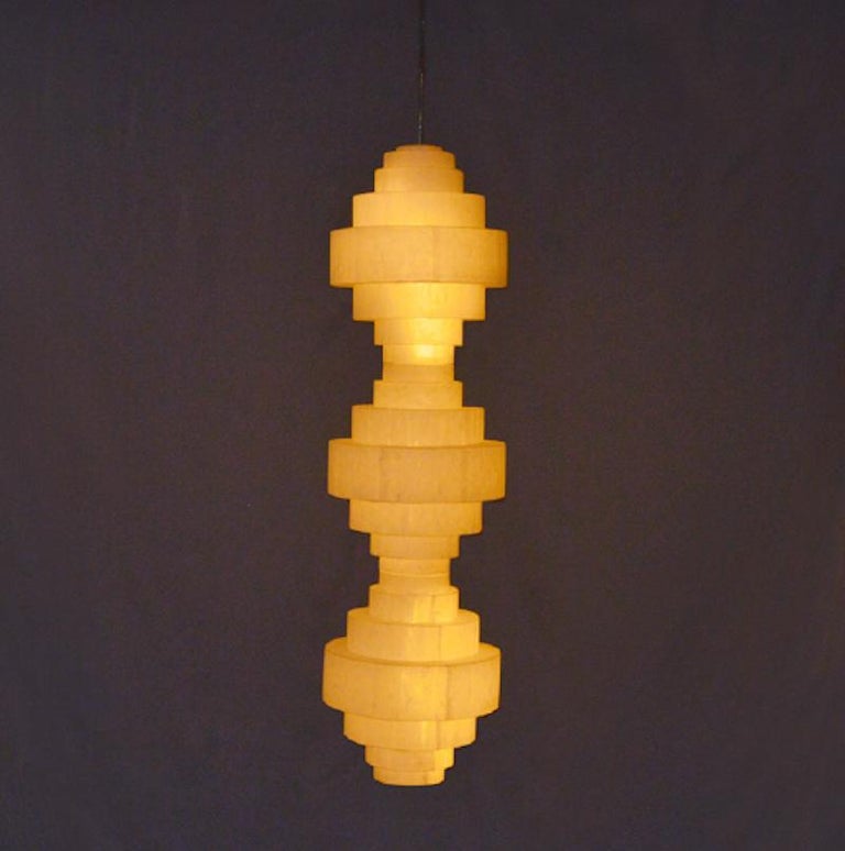 Modern One-of-a-kind Handmade Japanese Washi Paper LED Pendant Lamp ...