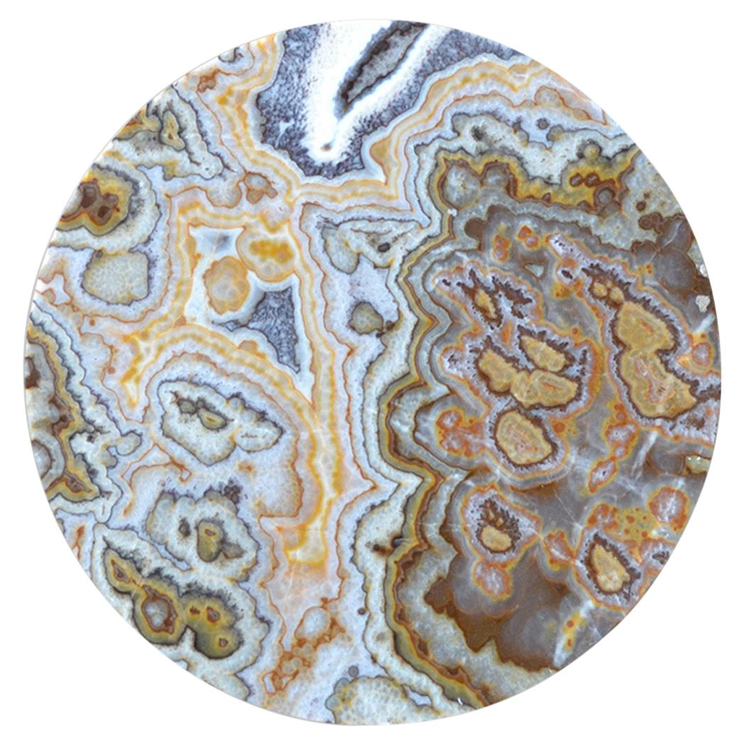 Modern Onyx Coffee Side Table Handmade Bronze Liquid Metal Surface ...