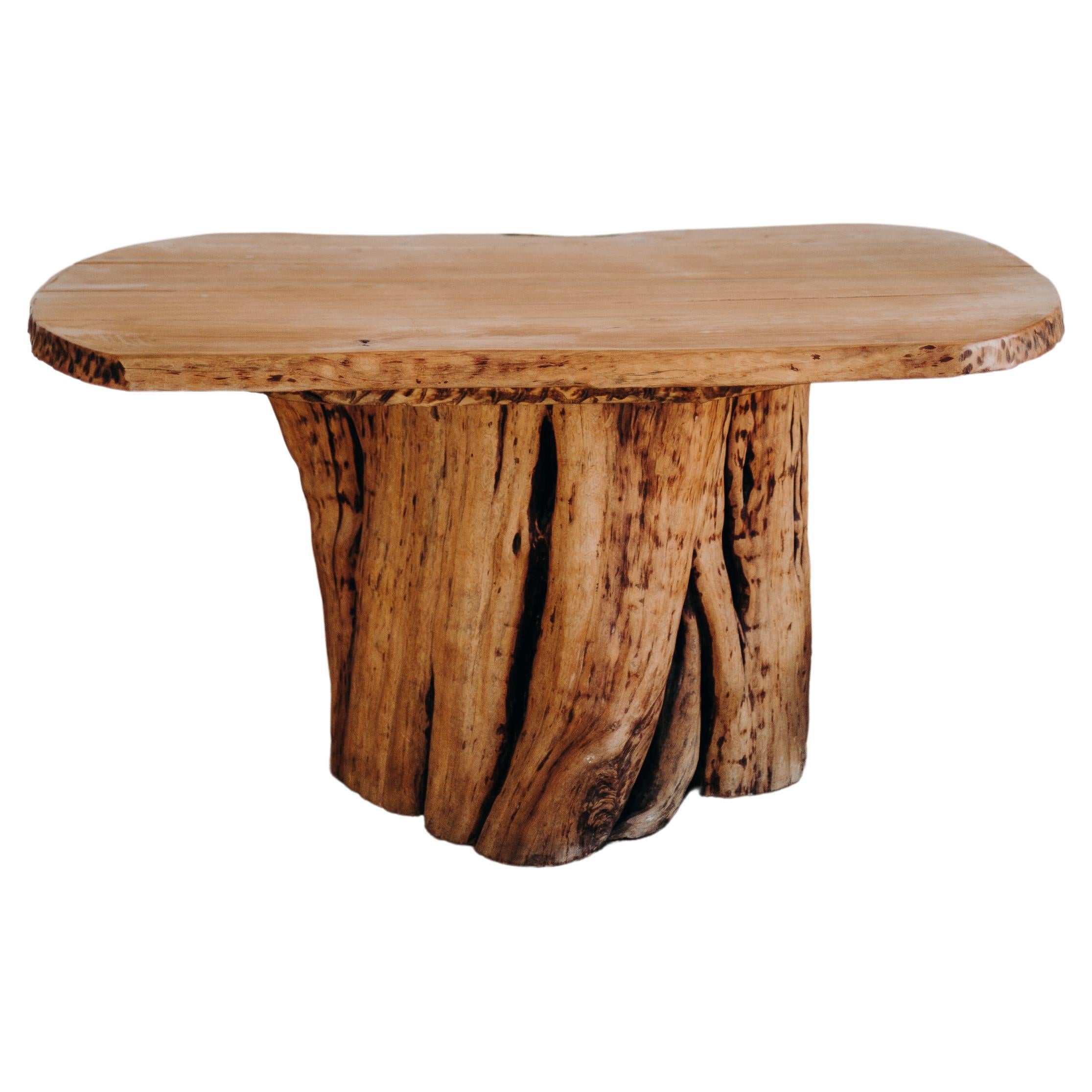 Live Edge Solid Wood Beech Slab Table with Modern Bronze Cast Iron Base ...