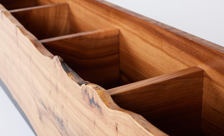 Modern Organic Live Edge Elm Slab Record Console by Carlo Stenta For ...