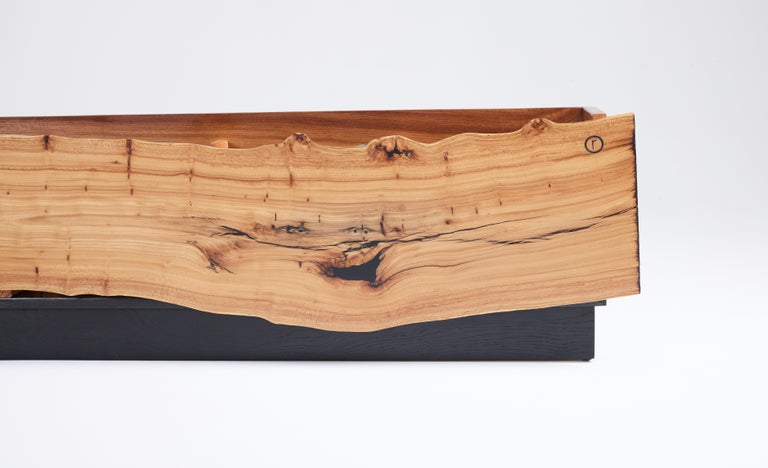 Modern Organic Live Edge Elm Slab Record Console by Carlo Stenta For ...