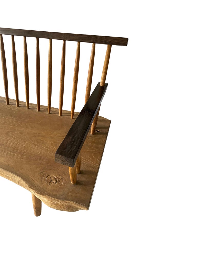 Modern Organic Teak Wood Bench with Stunning Wood Pattern Detailing For ...