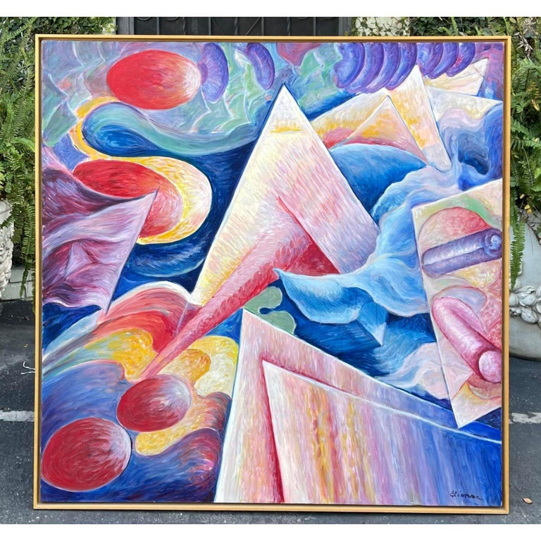 Modern Original Roger Etienne Abstract Oil Painting, 1990s For Sale at ...