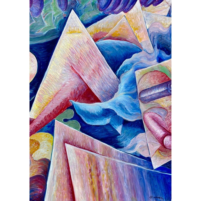 Modern Original Roger Etienne Abstract Oil Painting, 1990s For Sale at ...