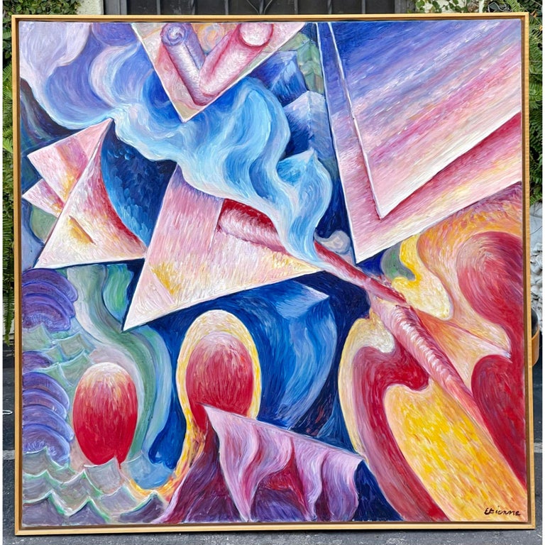Modern Original Roger Etienne French Abstract Oil Painting, 1990s For ...