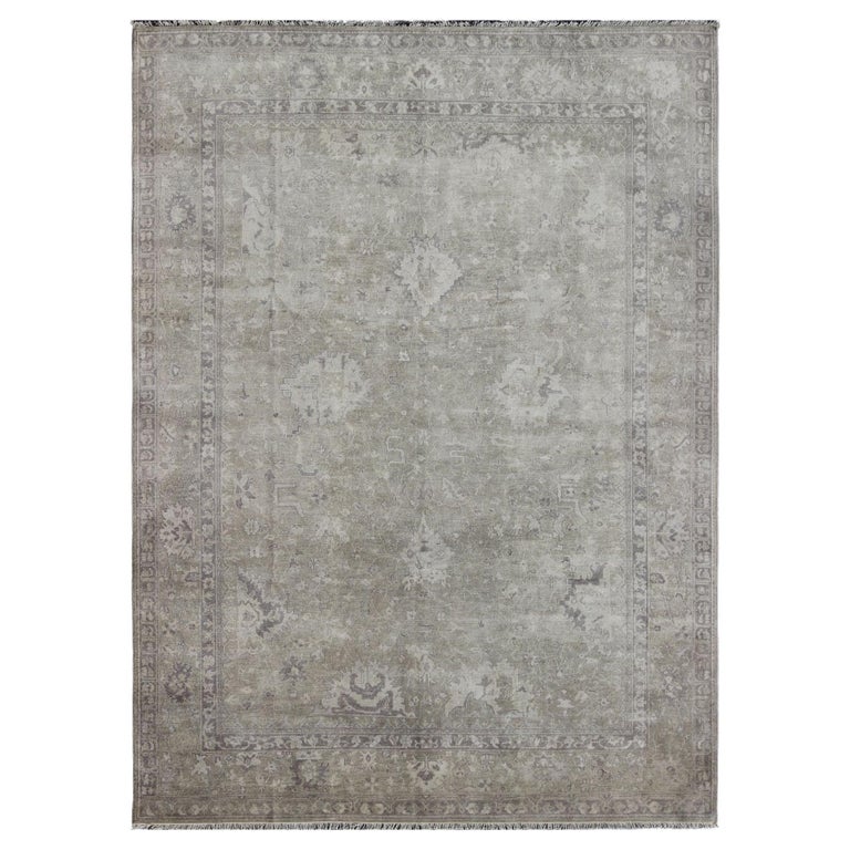Modern Oushak Light Colored Rug in Taupe, Sand, Light Purple/Lavender ...
