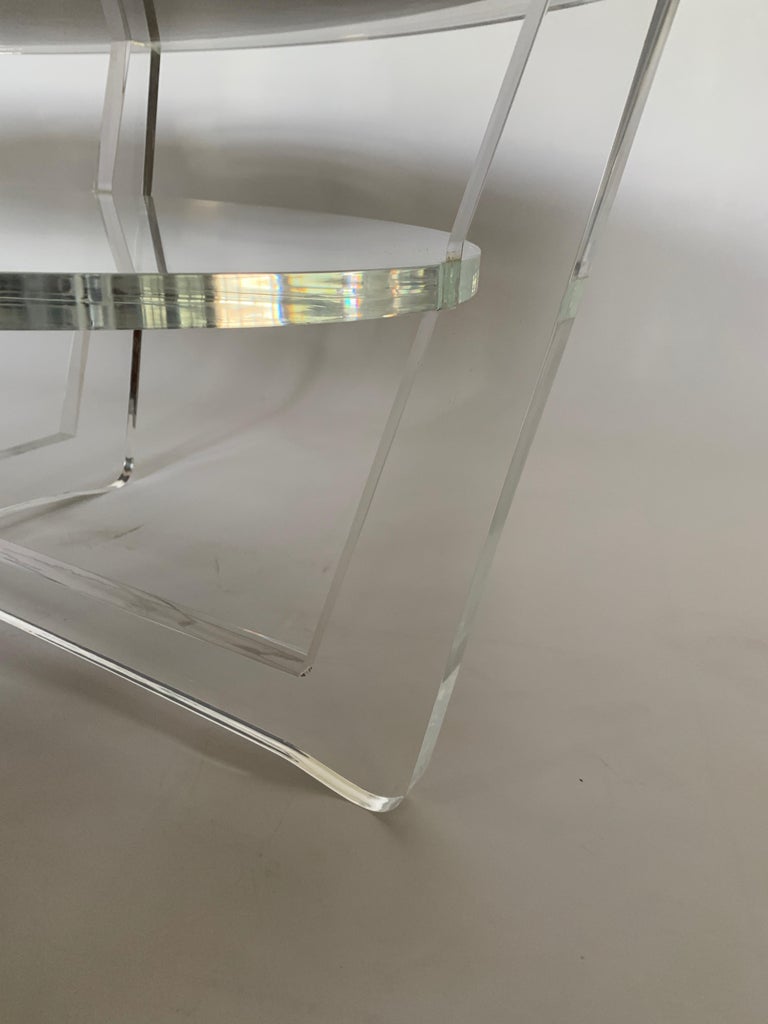 Modern Oval Acrylic And Zebra Wood Cocktail Table . In Stock For Sale ...
