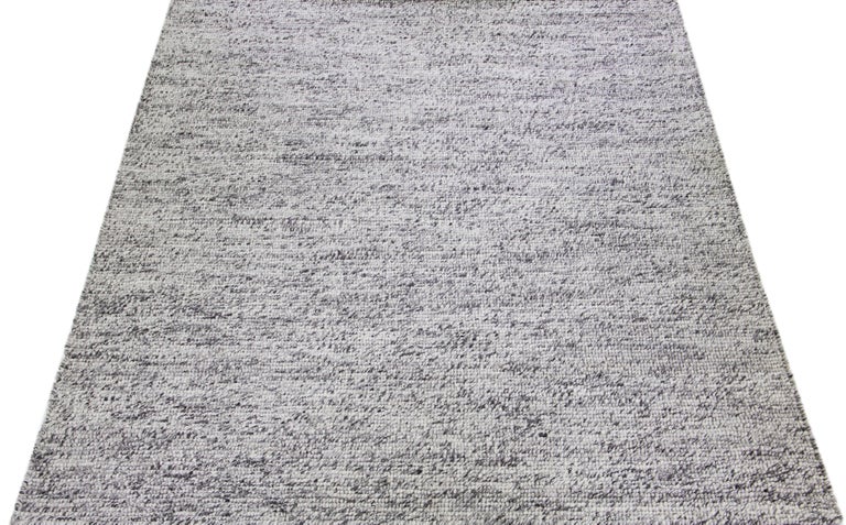 Modern Oversize Handmade Felted Wool Rug In Gray Color By Apadana For ...