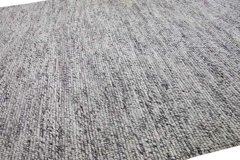 Modern Oversize Handmade Felted Wool Rug In Gray Color By Apadana For ...