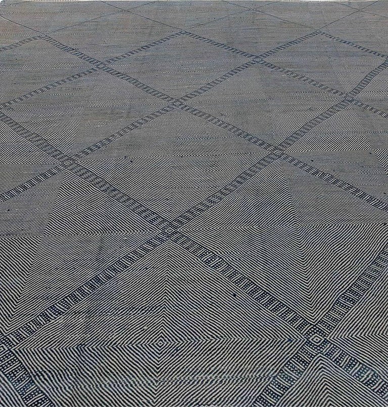 Modern Oversized Blue and Grey Deux Diamond Rug by Doris Leslie Blau ...