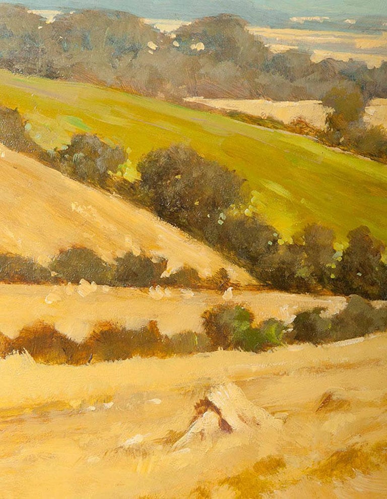 Modern Painting of an English Meadow Landscape, John Haskins, Late 20th ...