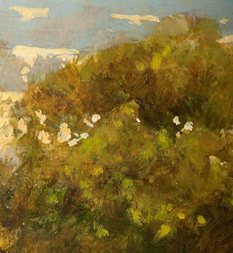 Modern Painting of an English Meadow Landscape, John Haskins, Late 20th ...