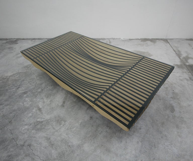 Modern Parametric Stacked Plywood Dune Wave Coffee Table For Sale at ...
