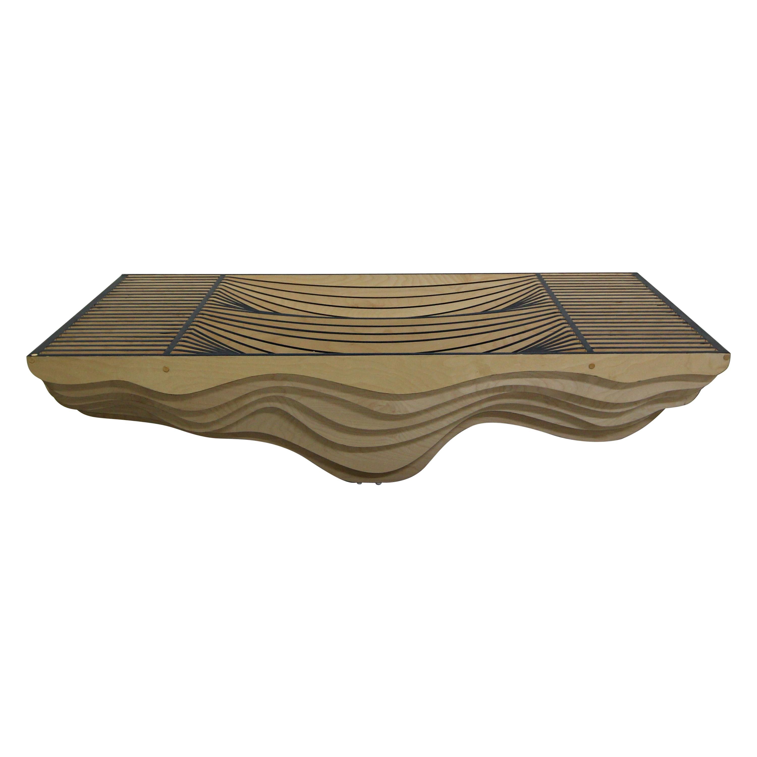 Modern Parametric Stacked Plywood Dune Wave Coffee Table For Sale at ...