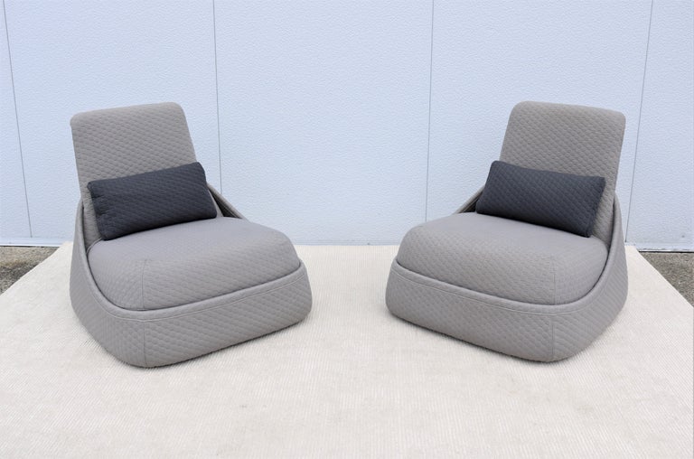 Modern Patricia Urquiola for Coalesse Hosu Lounge Chairs with Ottoman ...