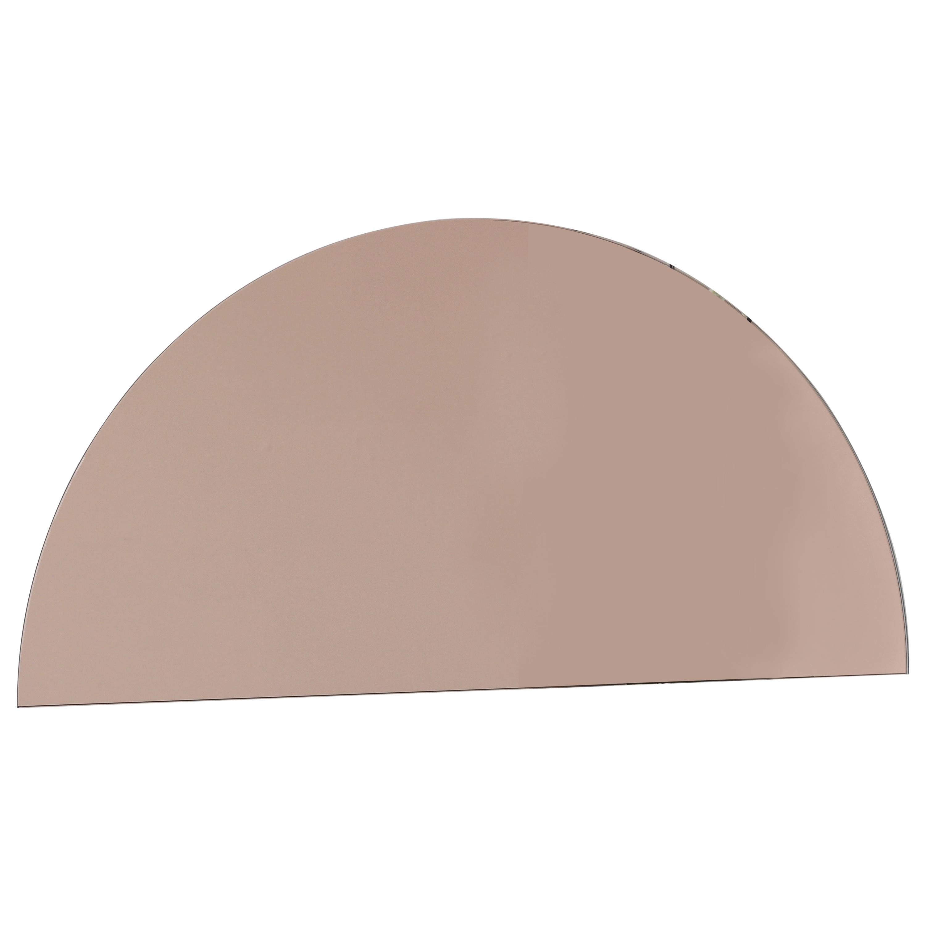 Luna Half-Moon Semicircular Contemporary Frameless Mirror, Customisable ...