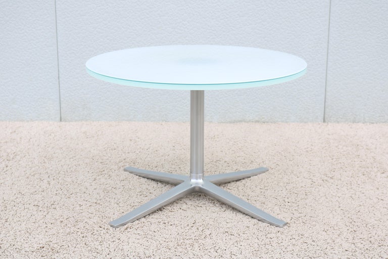 Modern Pearson Lloyd for Coalesse Bob Round Glass Top Occasional Coffee ...