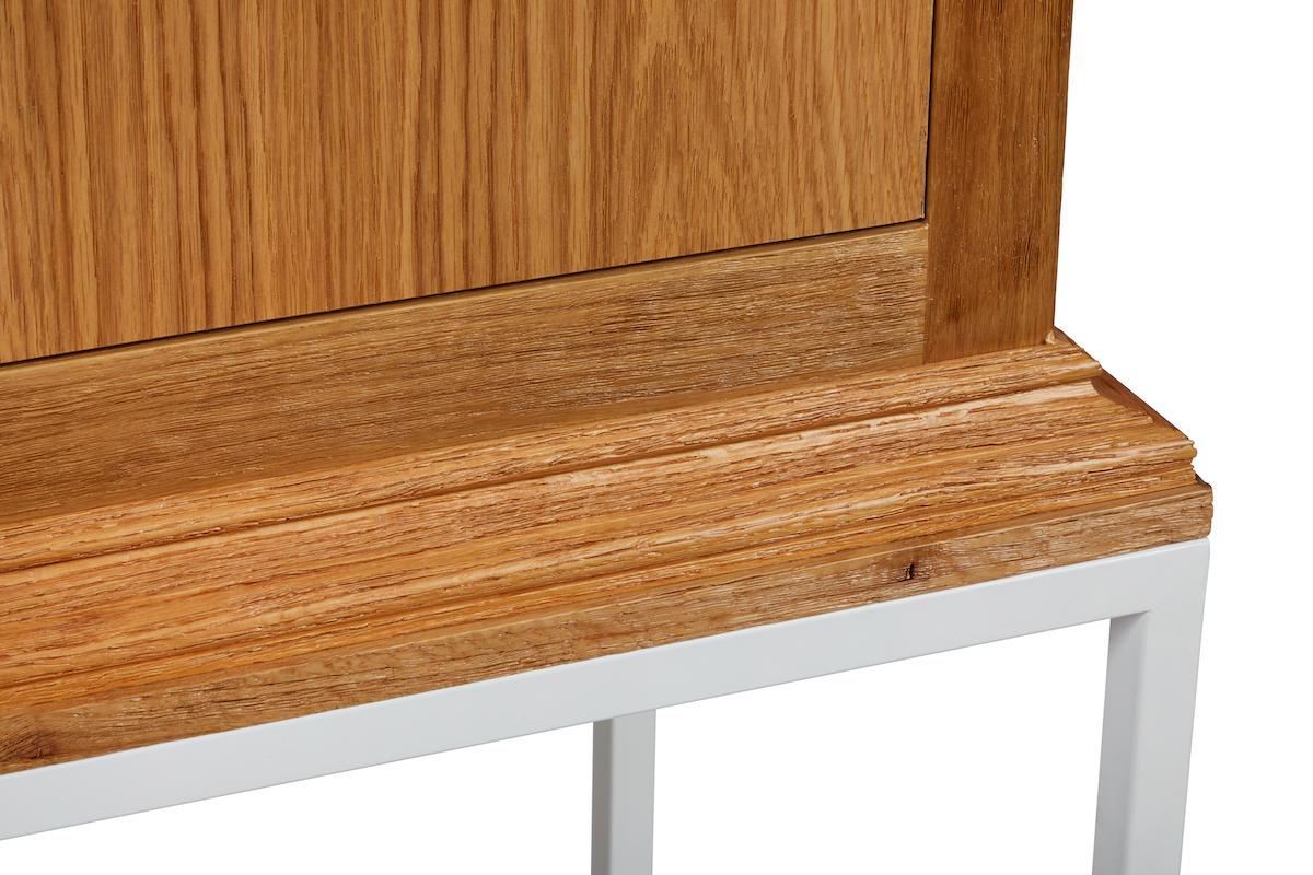 Modern Pediment Cabinet in Scrubbed Oak on Metal by Martin and Brockett ...