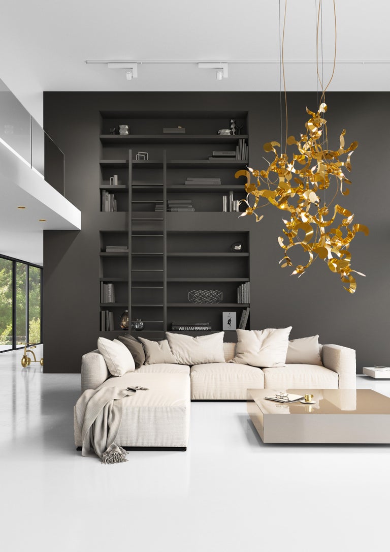 Modern Pendant in a Brass Finish, Kelp Collection, by Brand van Egmond ...