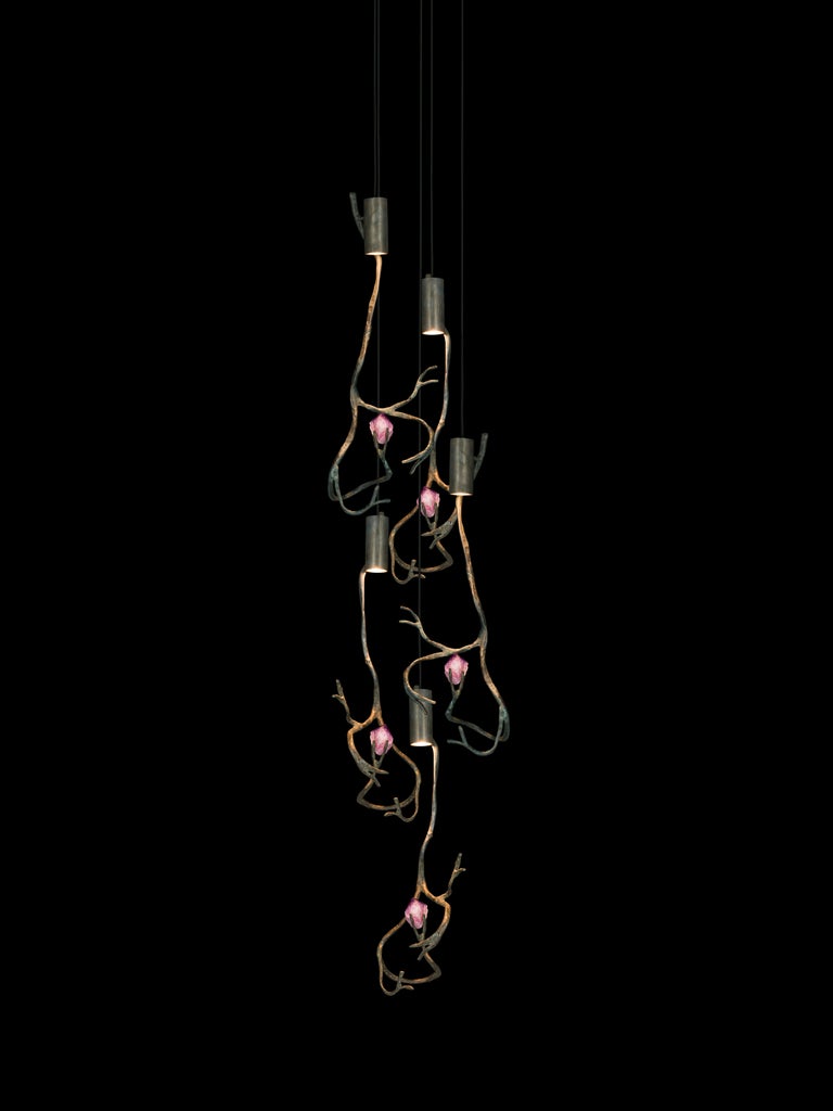 Modern Pendant, Casted Bronze - Amethyst, Orpheus Collection, Brand Van ...