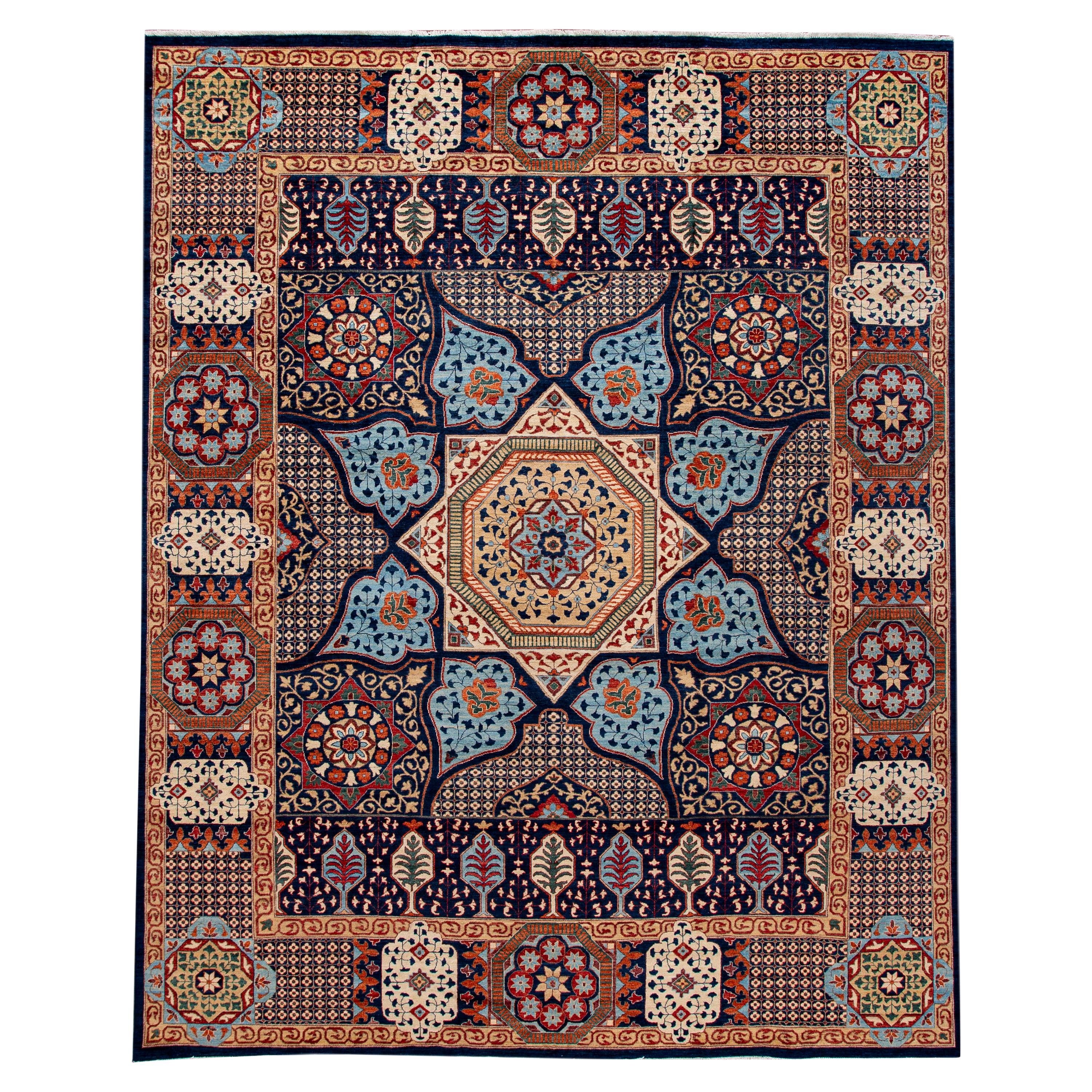 Modern Gabbeh Style Handmade Multicolor Geometric Wool Rug For Sale at ...